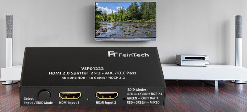 HDMI splitter with ARC pass for AV receivers & soundbars - FeinTech