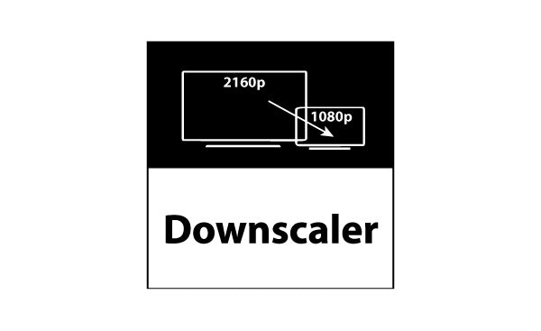 How does a downscaler work in an HDMI splitter and what are the advant ...